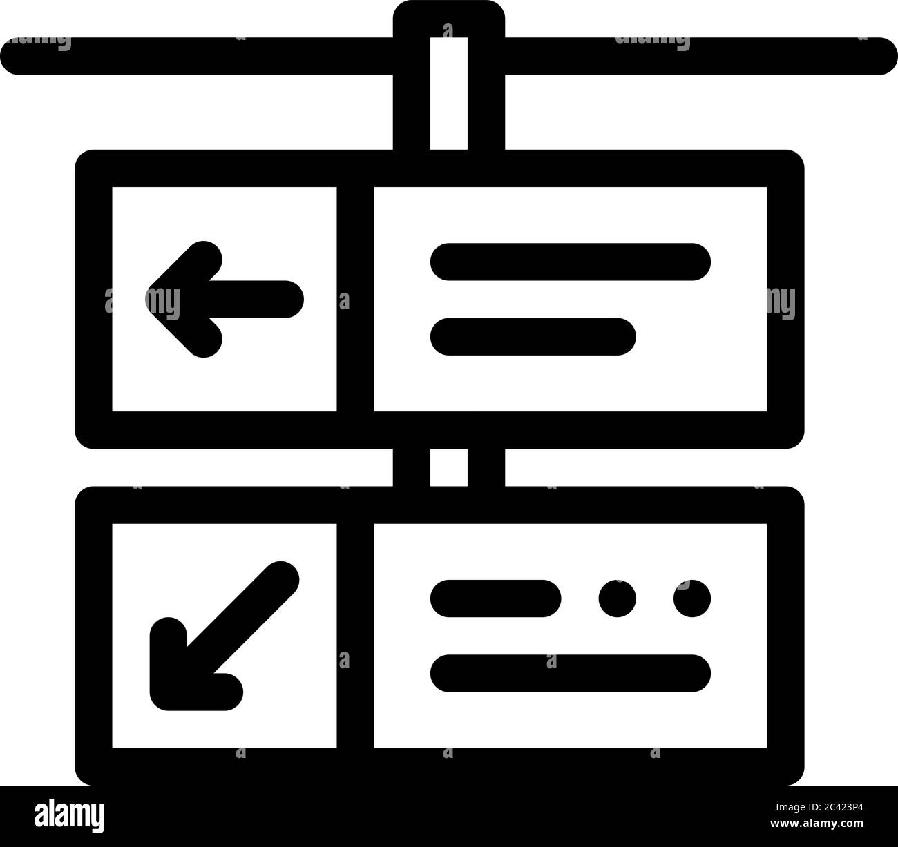 railway gate direction icon vector outline illustration Stock Vector ...