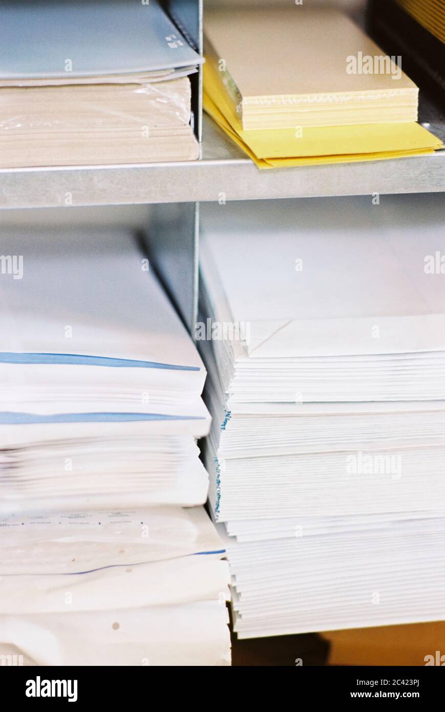 Shelf with different envelopes Stock Photo - Alamy