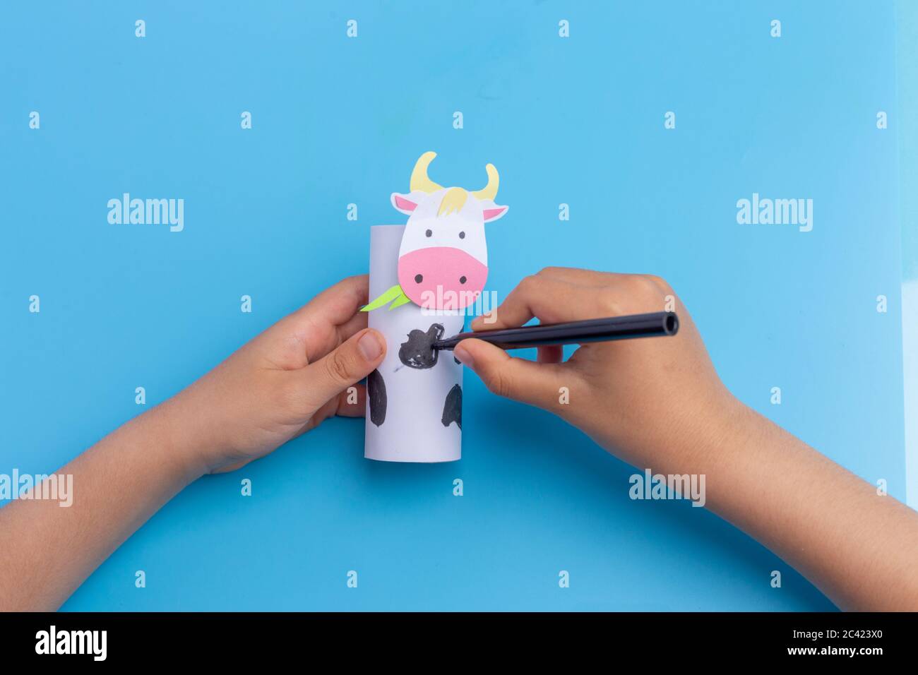 cow craft concept for kid and kindergarten, year of the ox, how to make ...