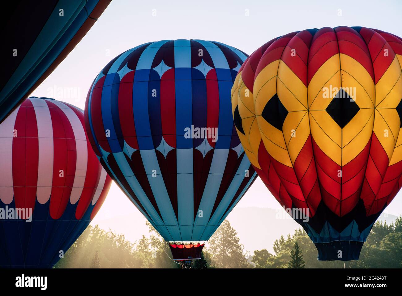 Hot Air Balloons in Summer Stock Photo - Alamy