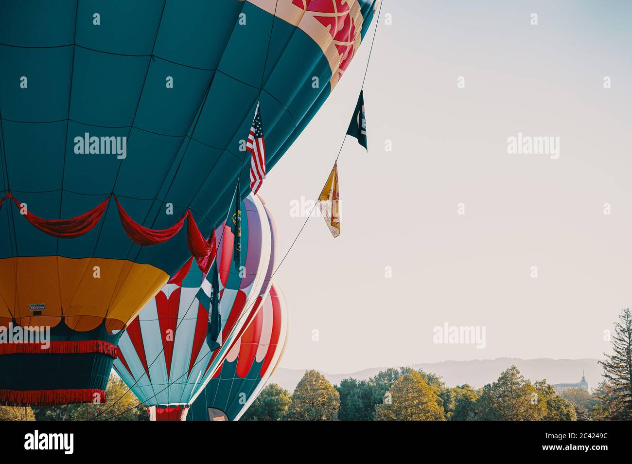 Hot Air Balloons in Summer Stock Photo - Alamy