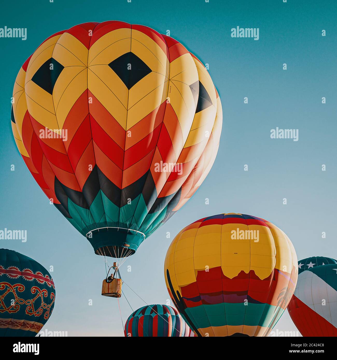 Hot Air Balloons in Summer Stock Photo - Alamy