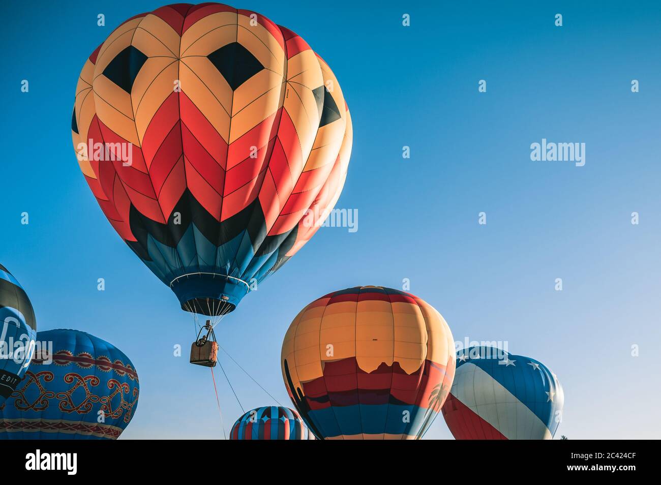 Hot Air Balloons in Summer Stock Photo - Alamy