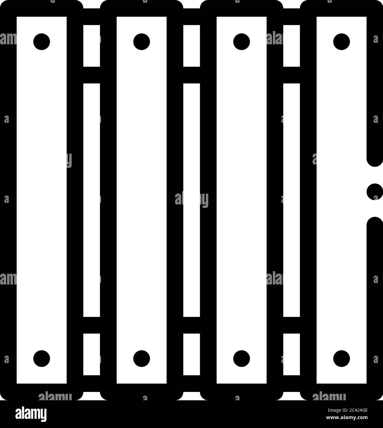 wooden fence icon vector outline illustration Stock Vector Image & Art ...
