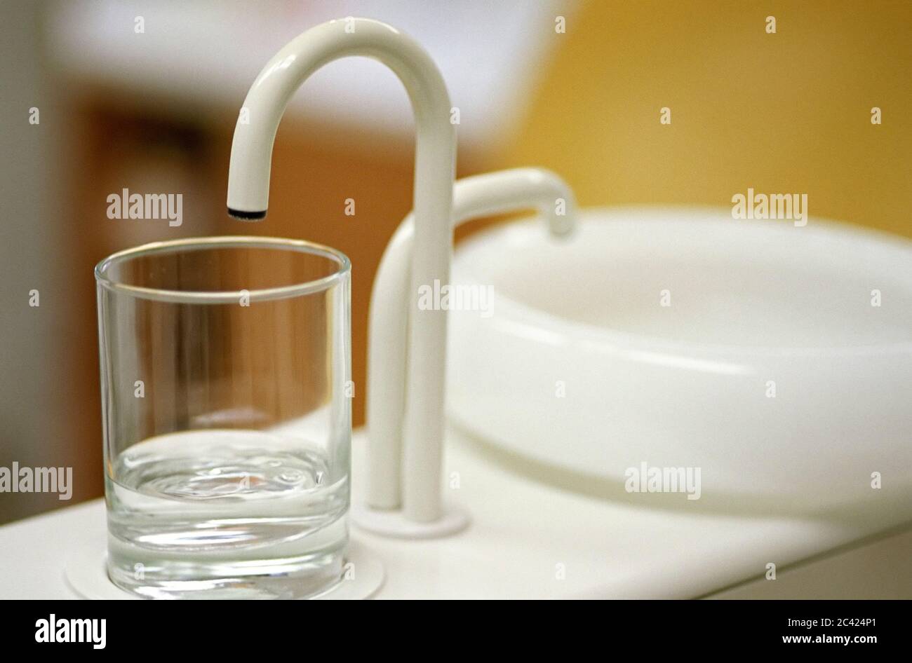 Wash basin with two taps and glass - special sink - dental practice ...