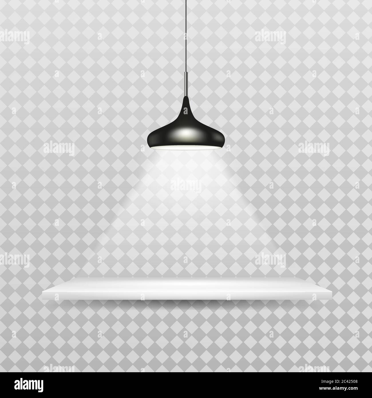 The gallerys interior with led spotlights and shelves Stock Vector ...