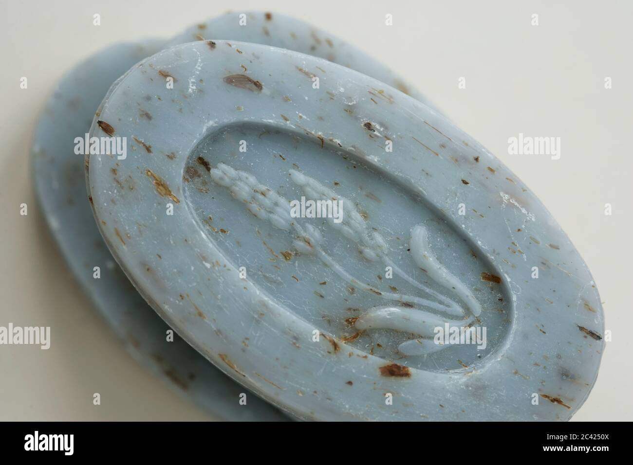 Natural soaps with a floral notch - hygiene Stock Photo - Alamy