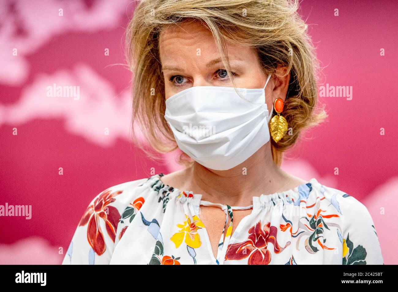 Queen Mathilde of Belgium during a visit to the Institute of Tropical ...