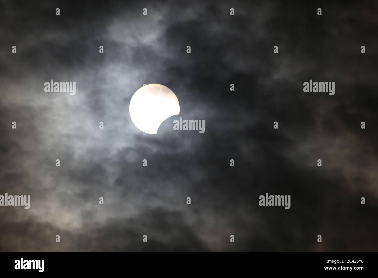Partial Solar Eclipse in Istanbul City, Turkey Stock Photo - Alamy