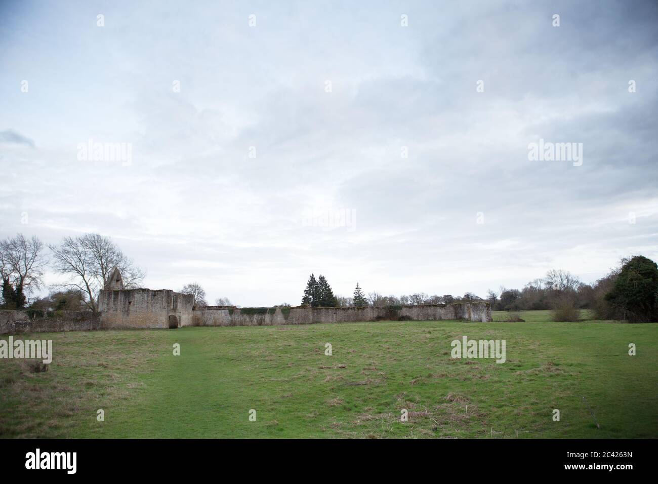 The ruins of Godstow Abbey, also known as Godstow Nunnery, stand in a ...