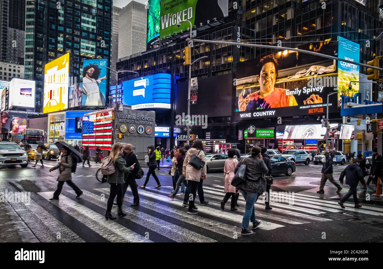 New York City, USA, May 2019, urban scene on Broadway avenue by the ...