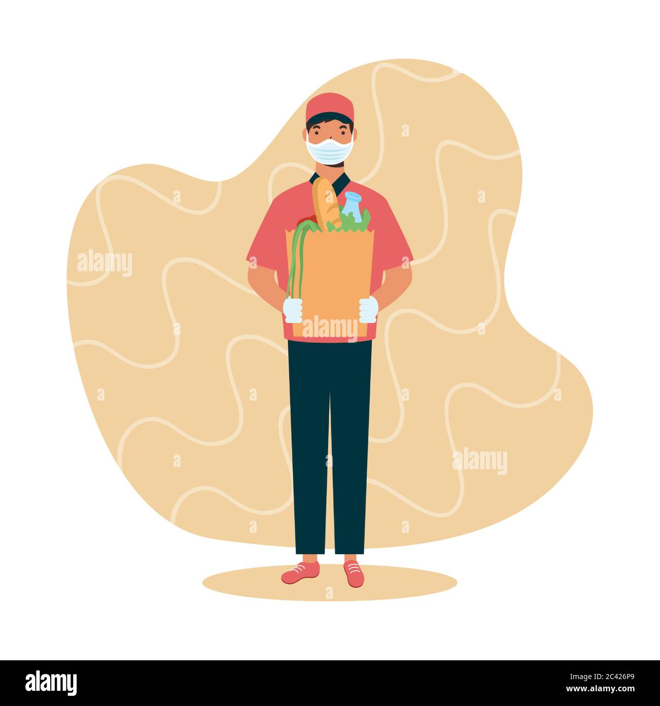 Safe delivery no contact Stock Vector Images - Alamy