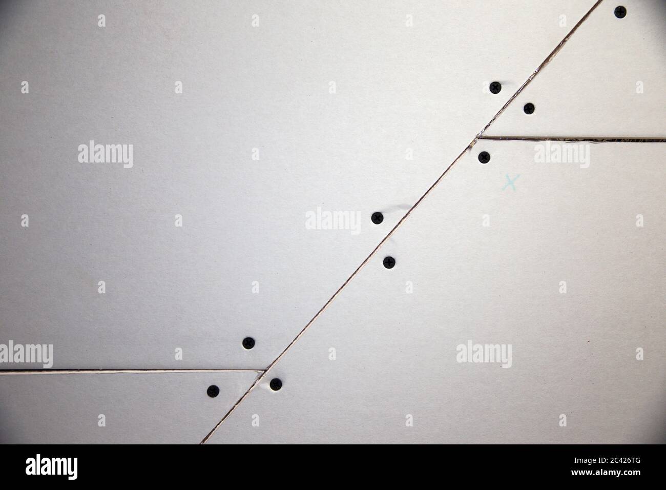 plasterboard background drywall getting ready to plaster Stock Photo ...