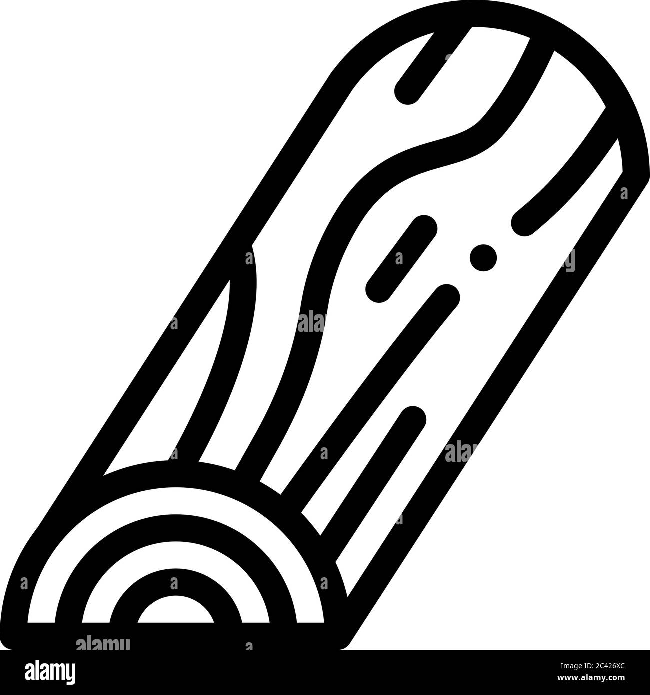 half wooden trunk icon vector outline illustration Stock Vector Image ...