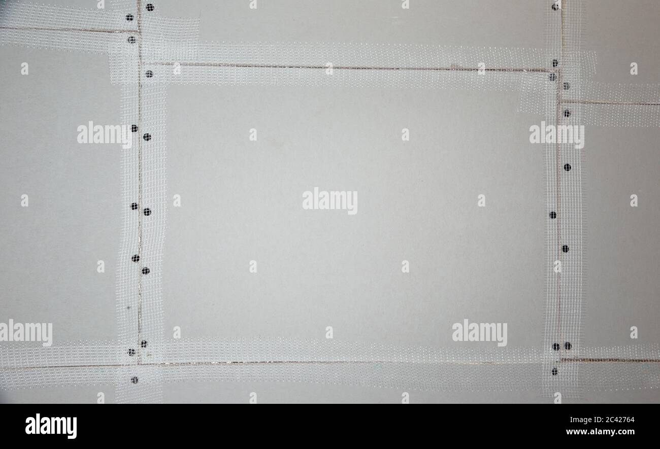 plasterboard background drywall getting ready to plaster Stock Photo ...