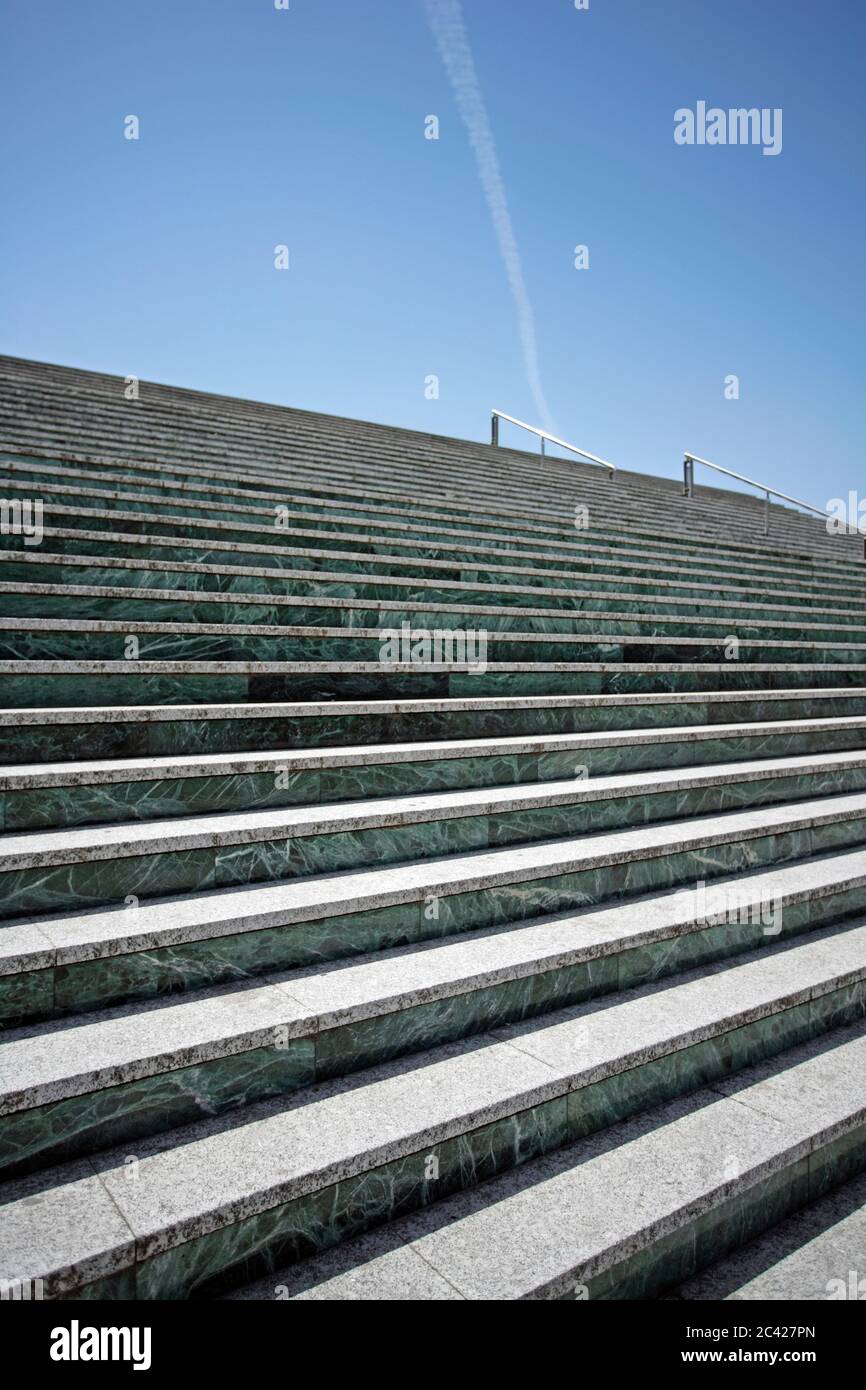 Marble steps rising to the blue sky Stock Photo - Alamy