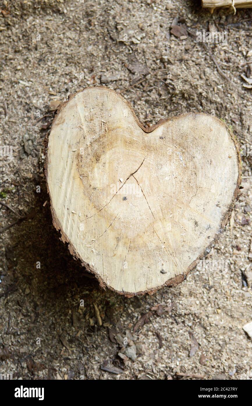 tree logging up with the truck in the shape of a love heart Stock Photo ...