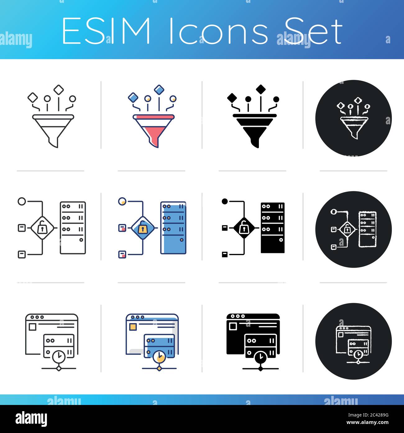 Virtual proxy servers icons set Stock Vector Image & Art - Alamy