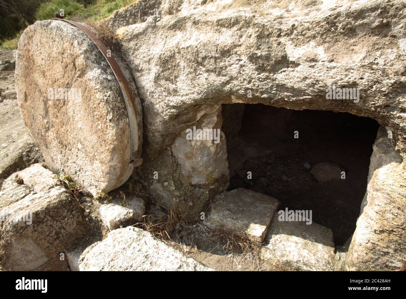 A tomb near nazareth, Israel dates to the first century. Similar to ...
