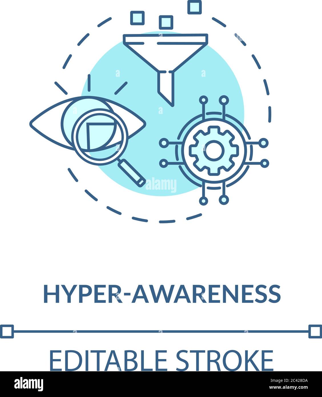 Hyper awareness turquoise concept icon Stock Vector Image & Art - Alamy