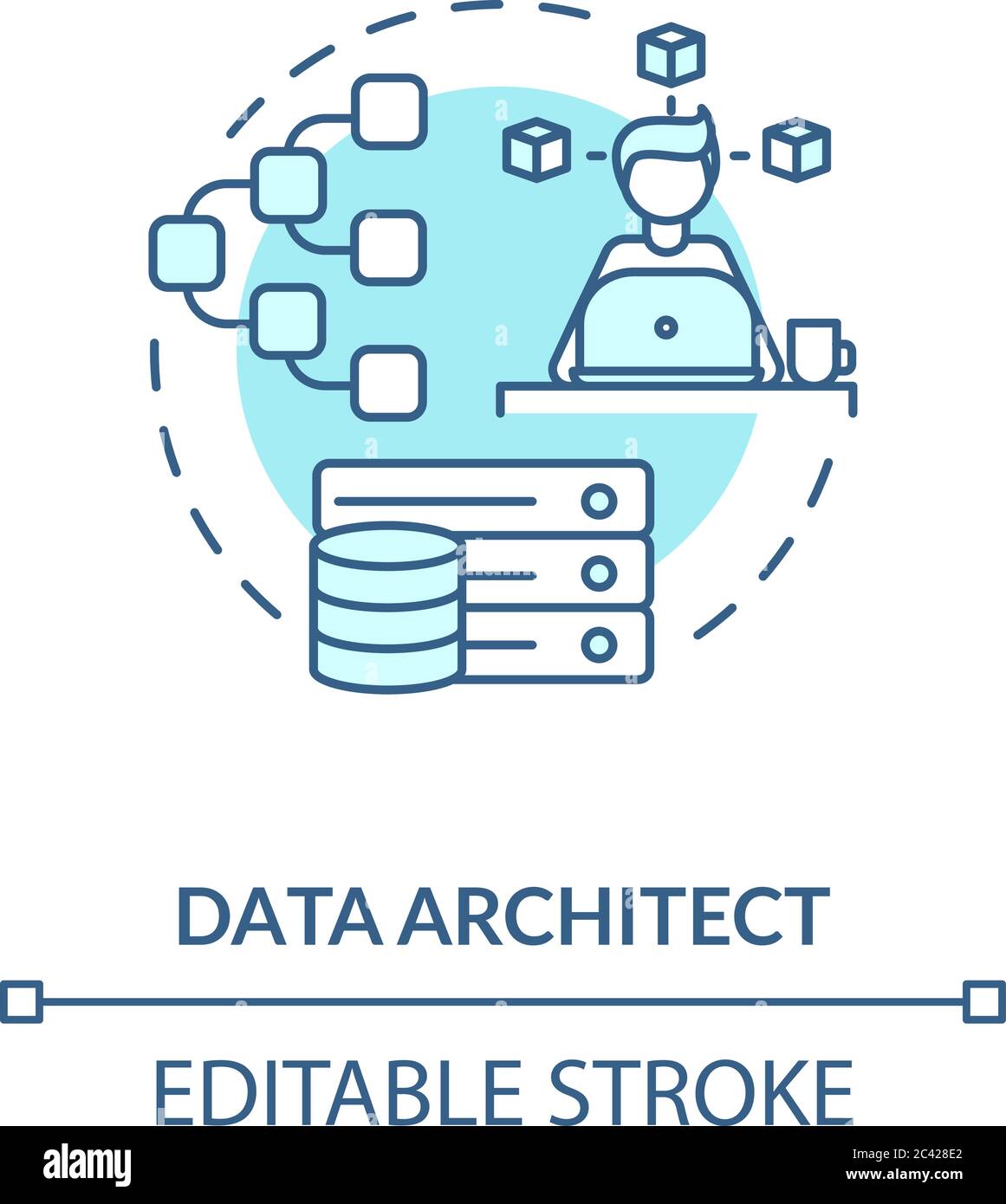 Data architect turquoise concept icon Stock Vector Image & Art - Alamy