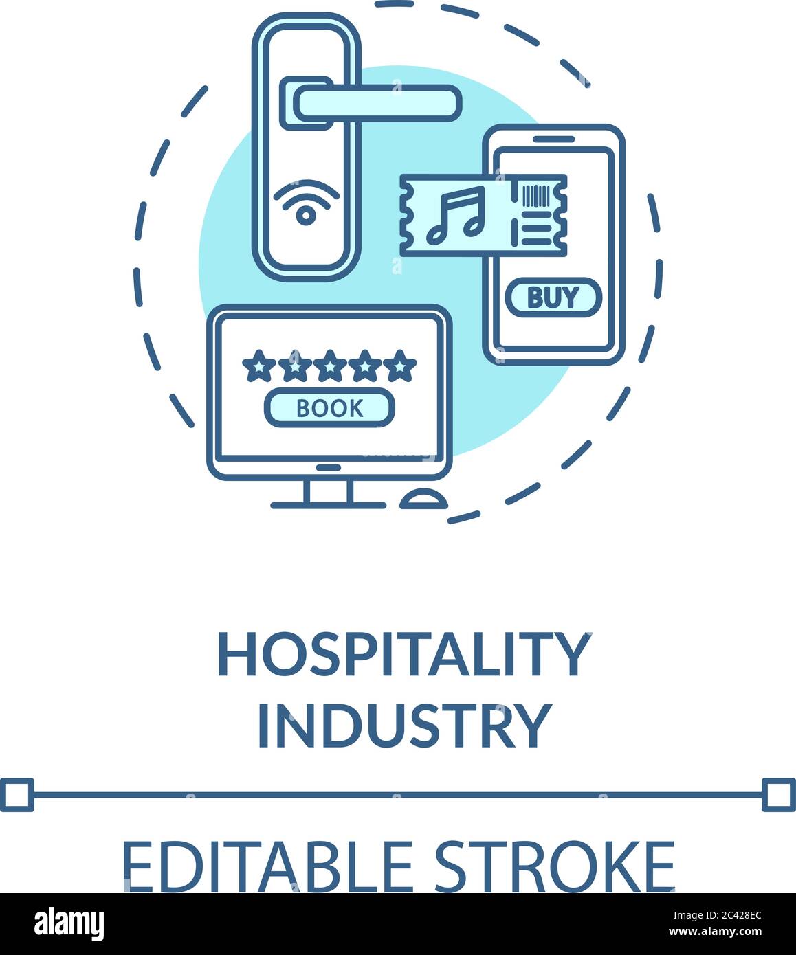 Hospitality industry turquoise concept icon Stock Vector Image & Art ...