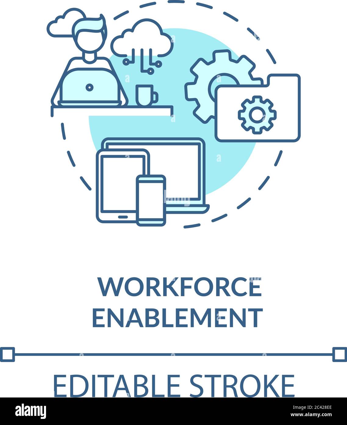 Workforce enablement turquoise concept icon Stock Vector Image & Art ...