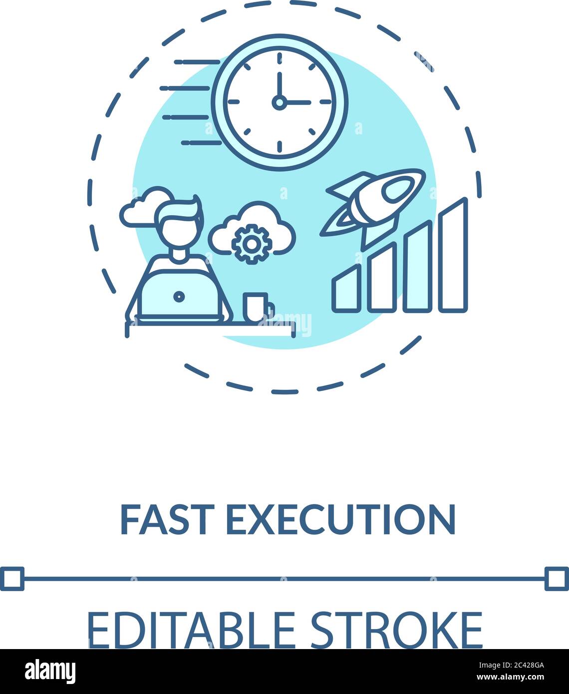 Fast execution turquoise concept icon Stock Vector Image & Art - Alamy