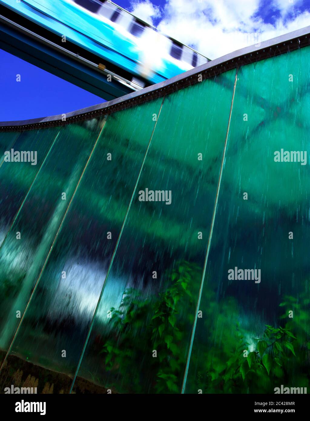 Magnetic track over water curtain - technology Stock Photo - Alamy