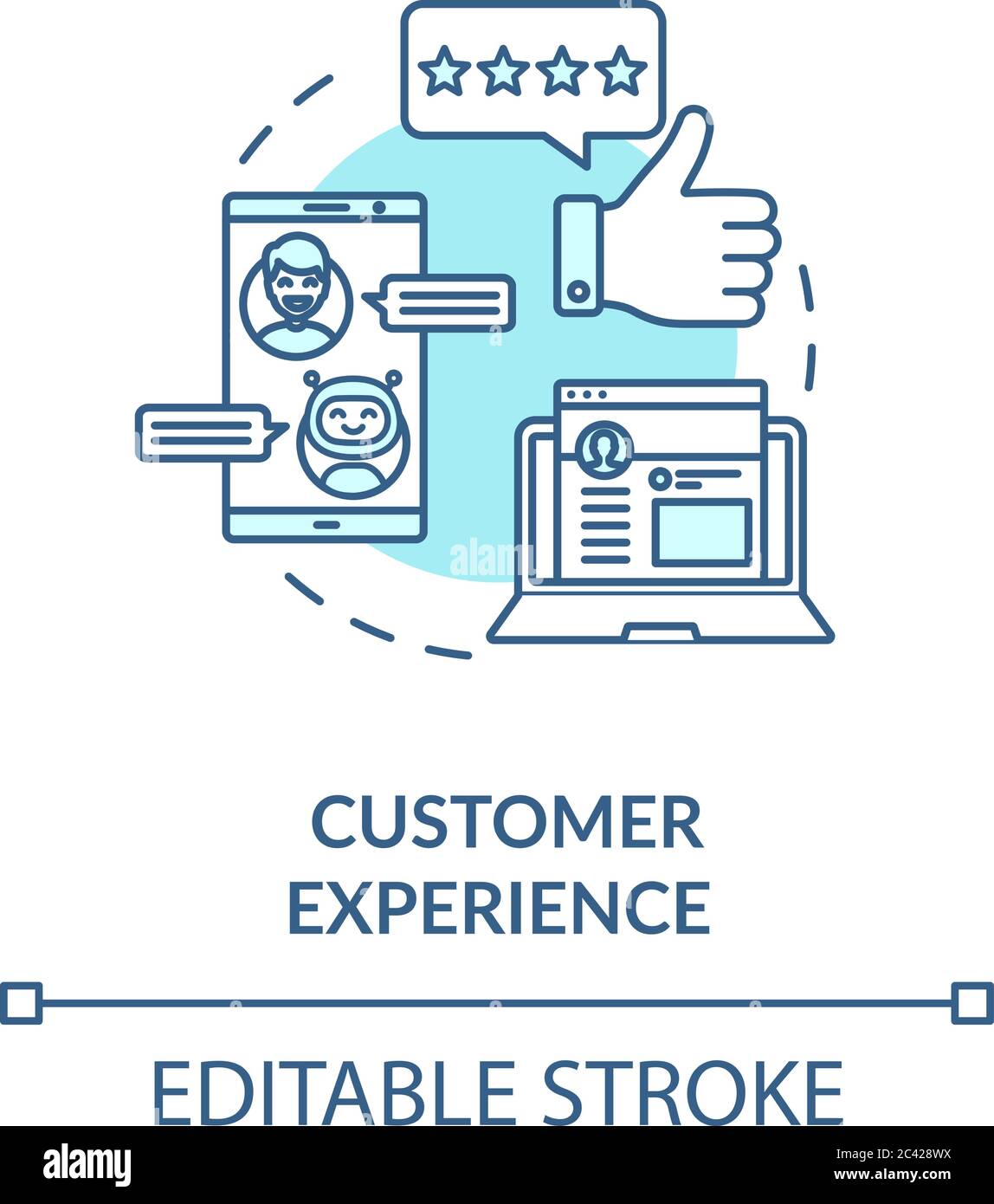 Customer experience turquoise concept icon Stock Vector Image & Art - Alamy