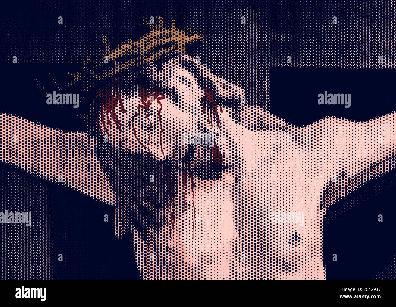 Statue crucified jesus christ church Stock Vector Images - Alamy