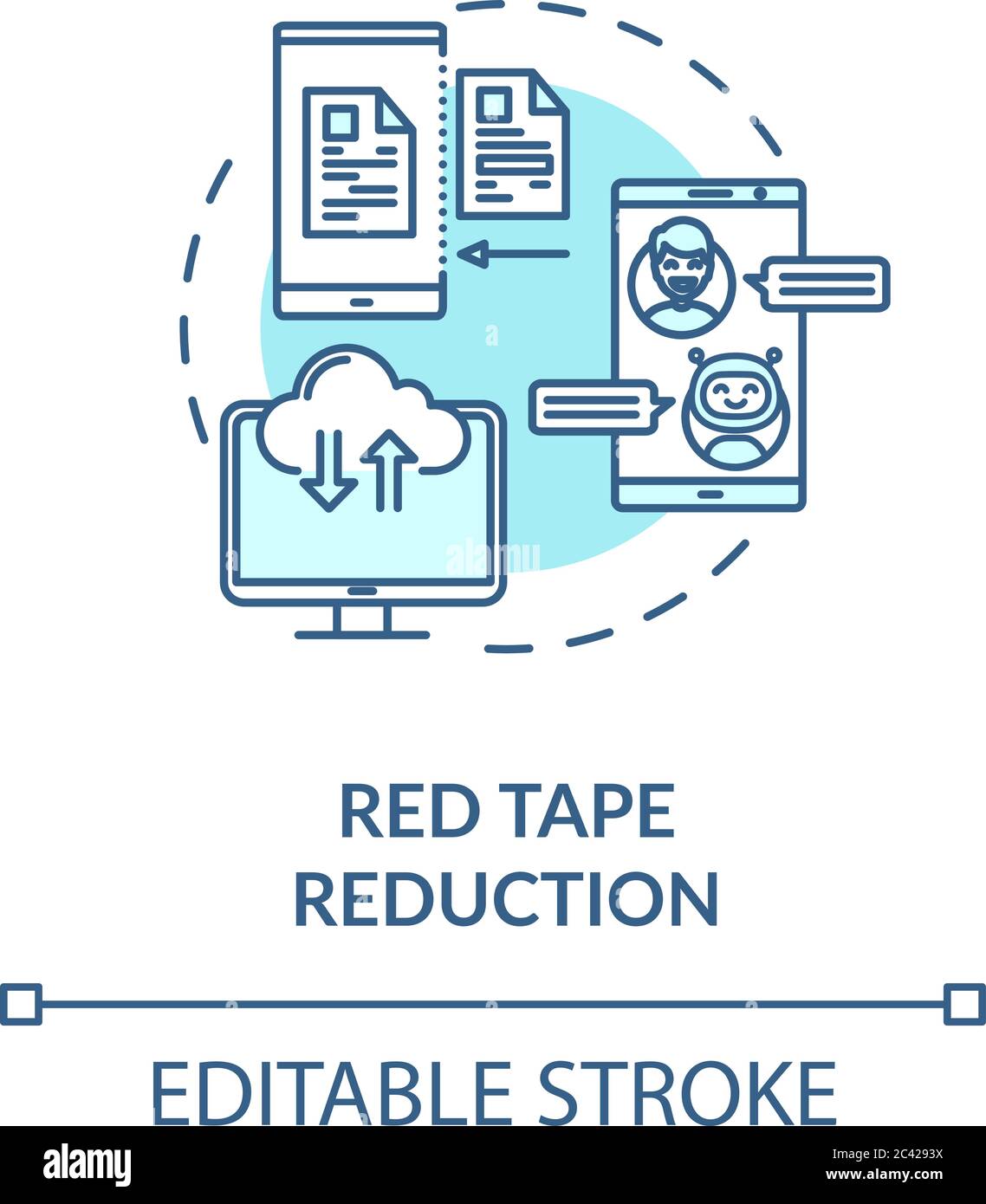 Red tape reduction turquoise concept icon Stock Vector Image & Art - Alamy