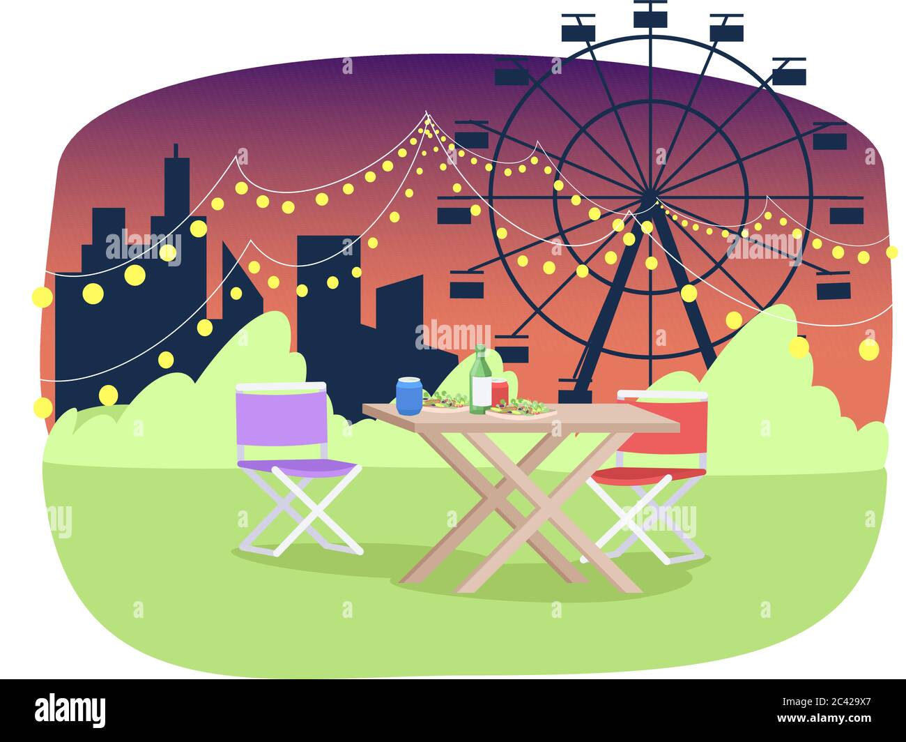 Street cafe semi flat vector illustration Stock Vector Image & Art - Alamy