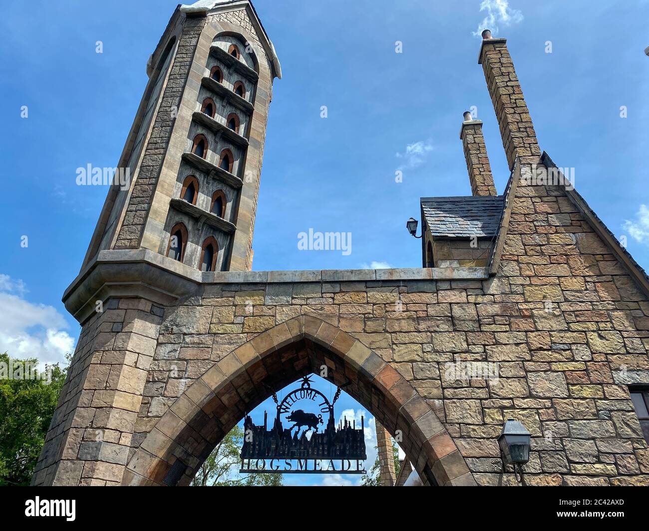 Orlando, FL/USA-6/13/20: The entrance to the Hogsmeade at Wizarding ...