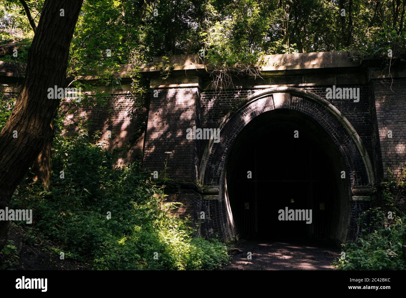 The Kelmarsh Tunnel on the Brampton Valley Way, a disused railway line ...