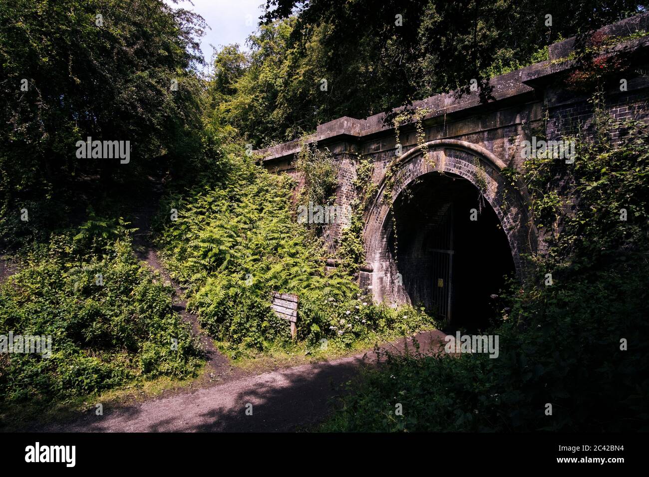 The Oxendon Tunnel on the Brampton Valley Way, a disused railway line ...