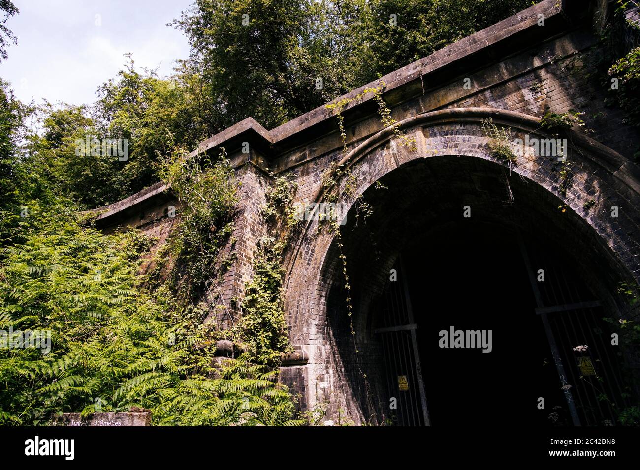 The Oxendon Tunnel on the Brampton Valley Way, a disused railway line ...