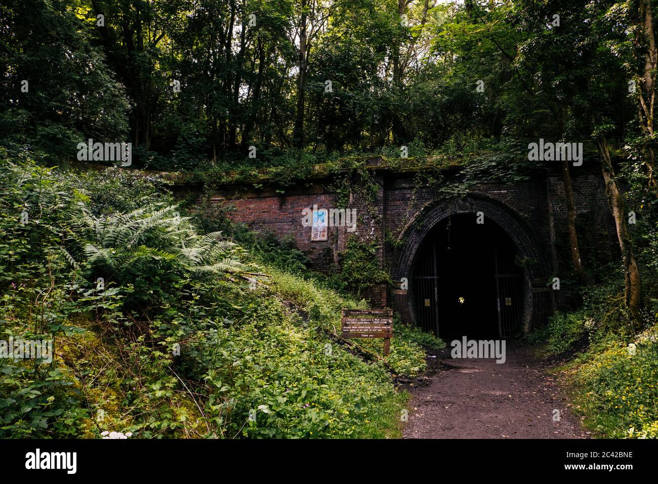 The Oxendon Tunnel on the Brampton Valley Way, a disused railway line ...