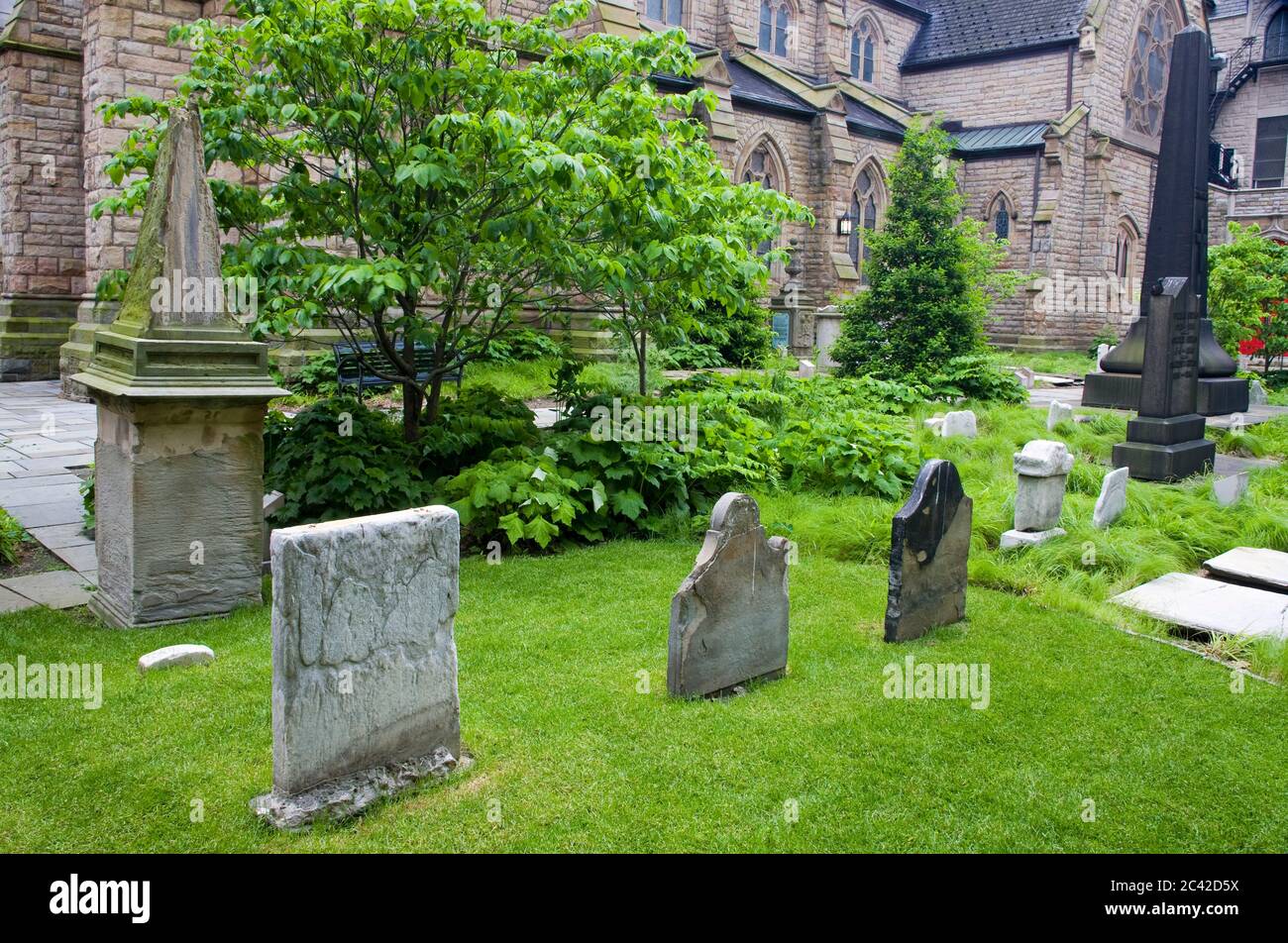 Graveyard at Trinity Cathedral,Pittsburgh,Pennsylvania,USA Stock Photo ...