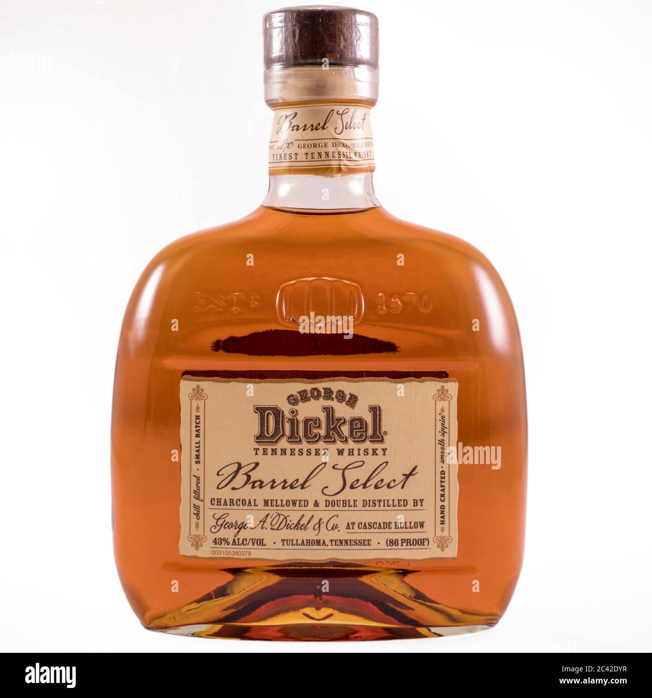 George Dickel Reserve Select Tennessee Whiskey on a solid white ...