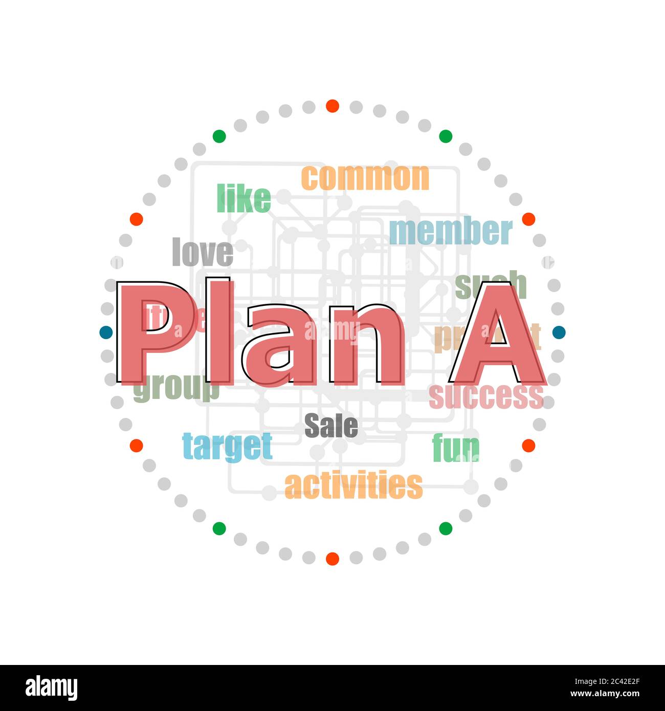 word plan a on digital screen, business concept . Word collage with ...