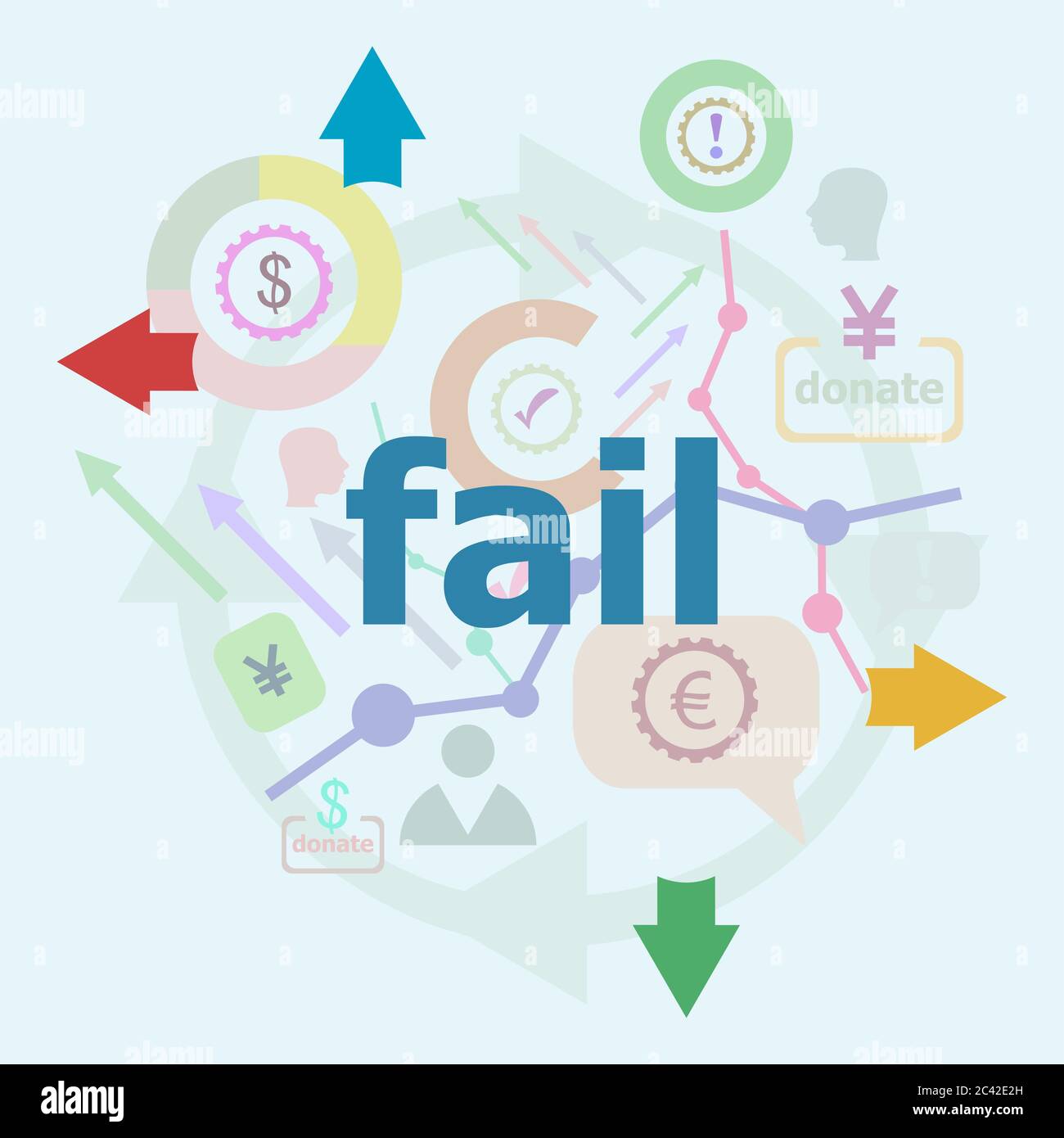 Text Fail. Finance concept. Abstract infographics options template. Can ...