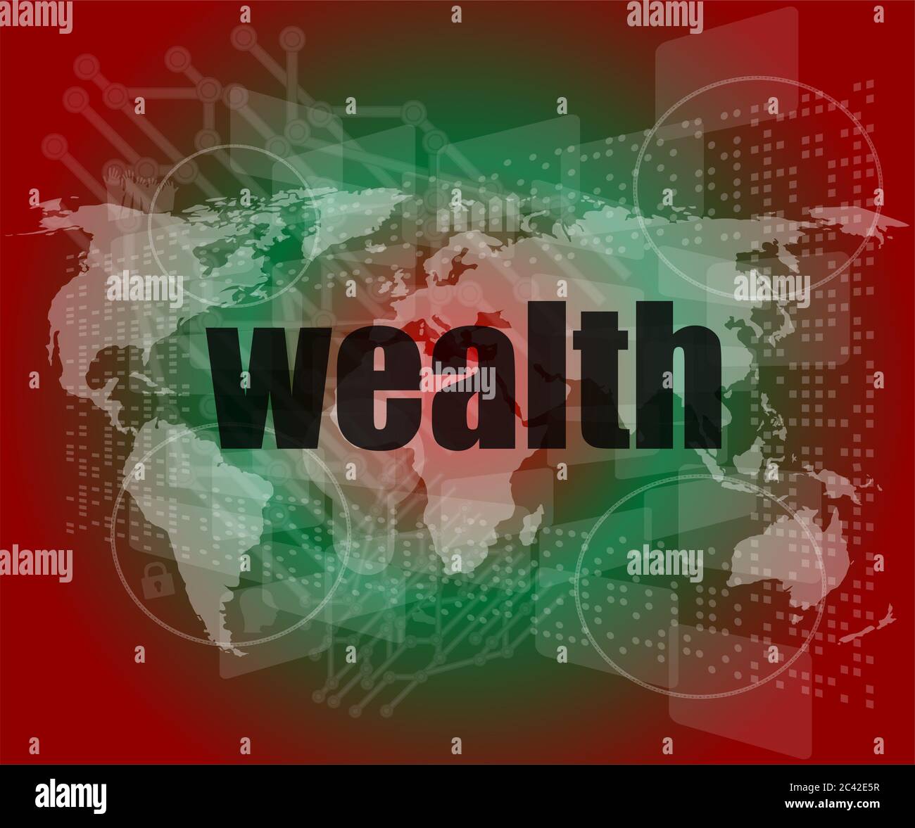 wealth word on digital touch screen interface Stock Photo - Alamy
