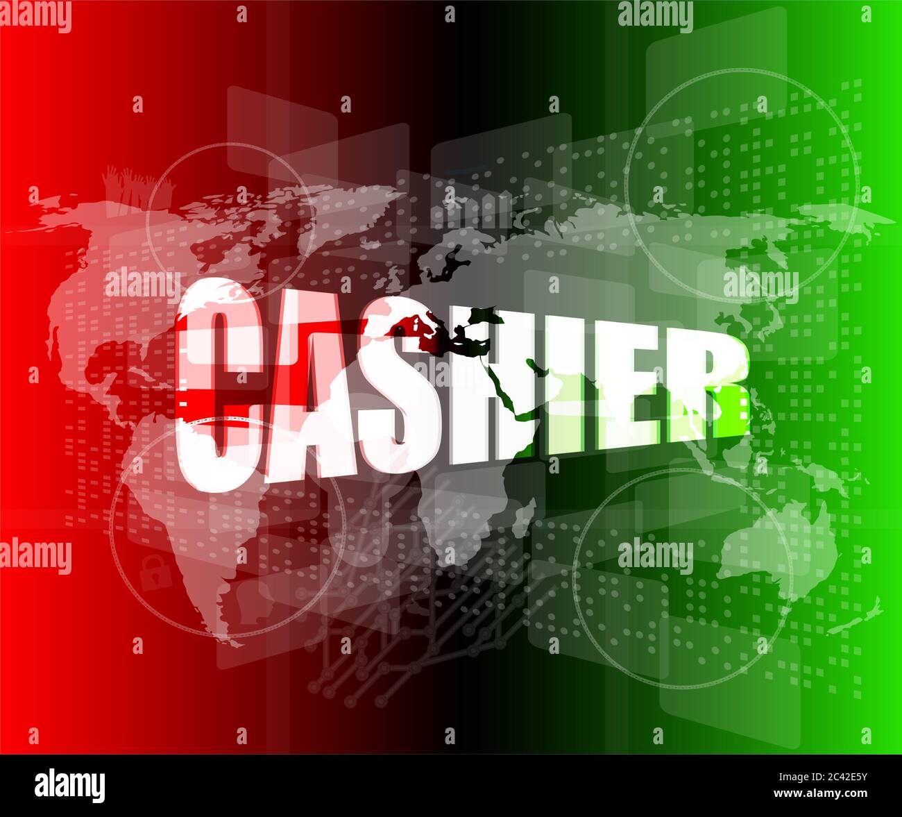 touch screen interface with cashier word Stock Photo - Alamy