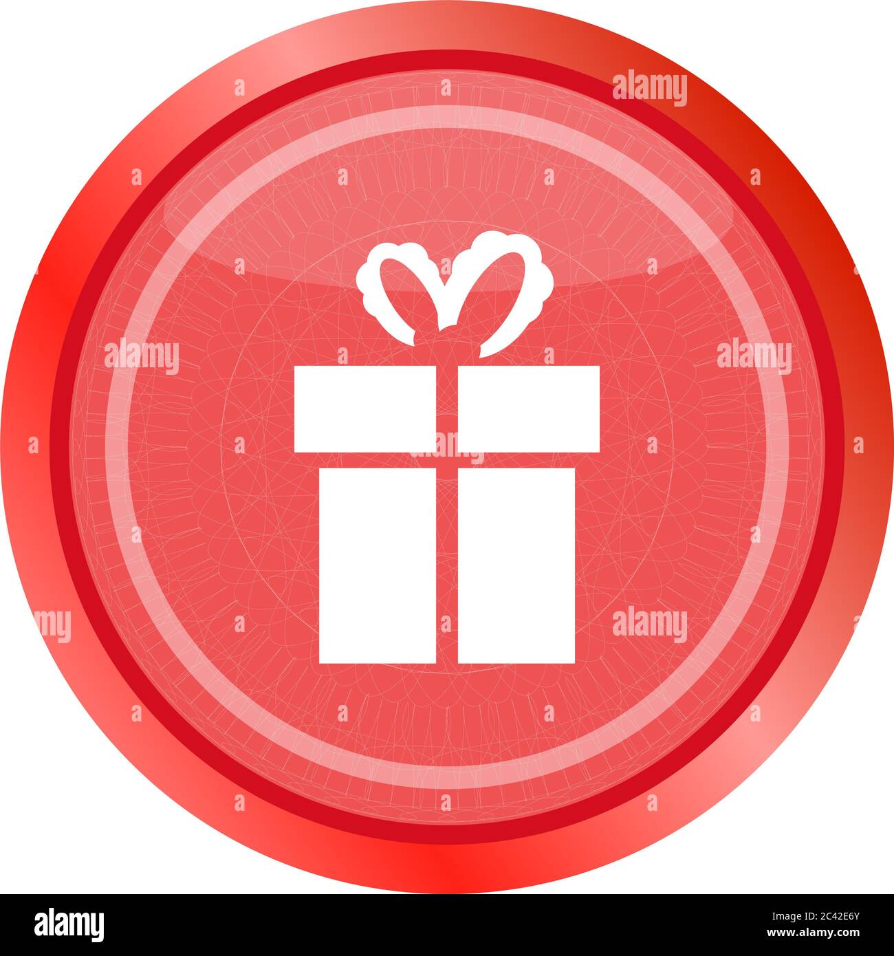 Holiday gift box icon web button . Flat sign isolated on white ...