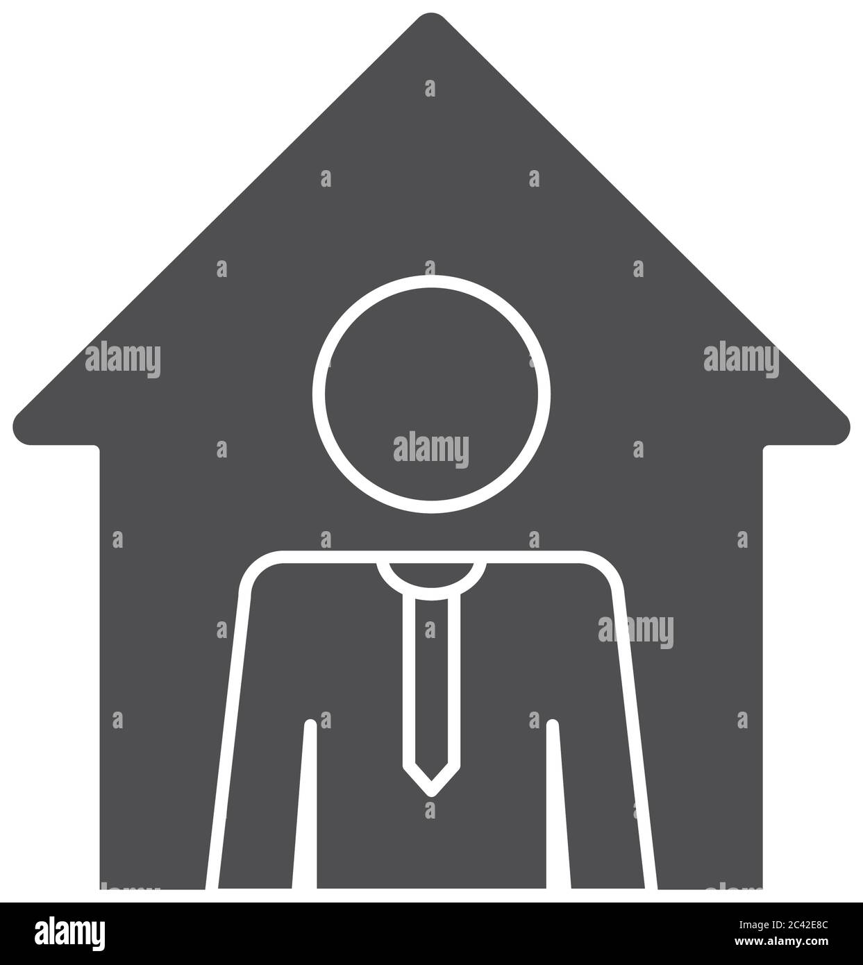 pictogram businessman inside the house over white background ...