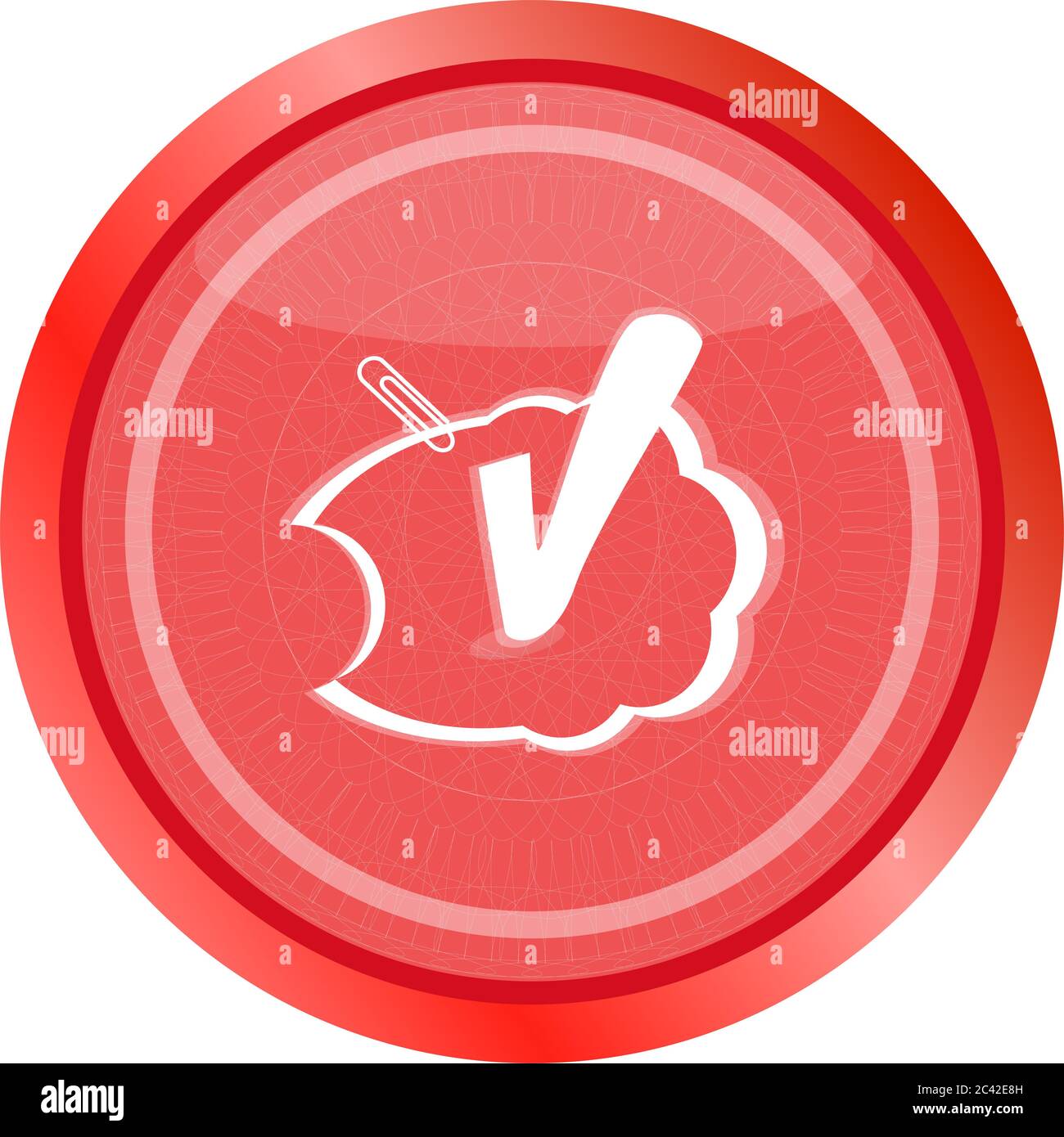 Icon on the clouds with check mark sign Stock Photo - Alamy