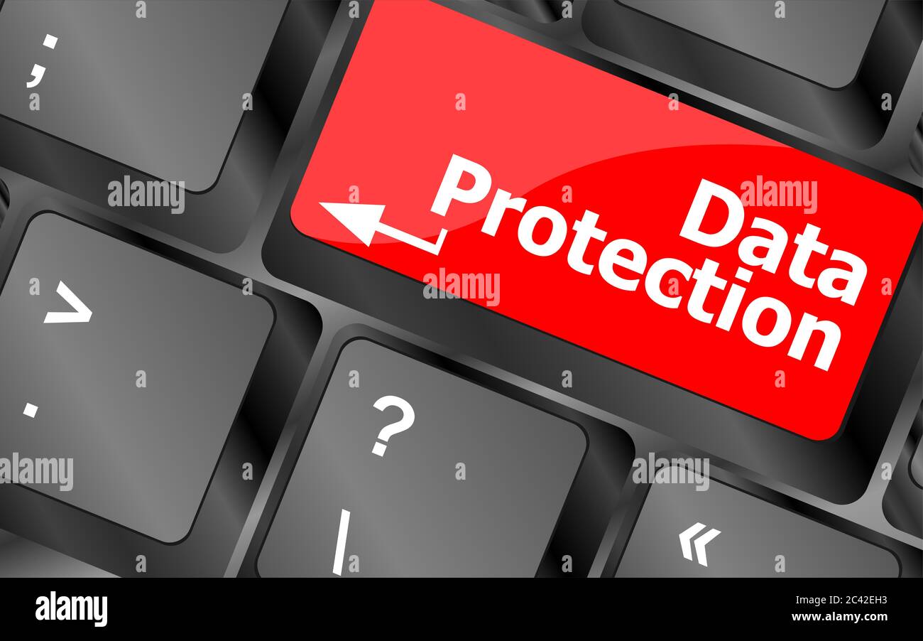 data protection button on the keyboard keys Stock Photo - Alamy
