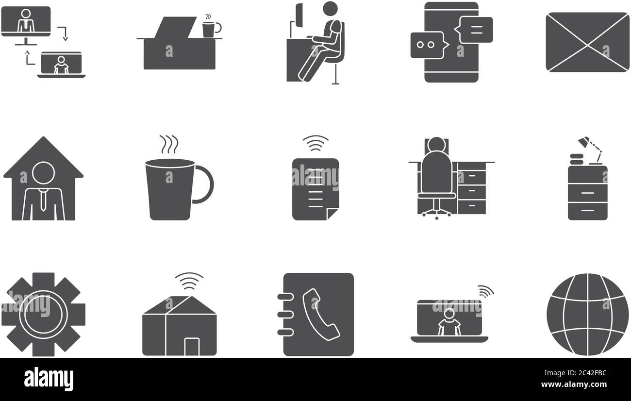 envelope, work and technology icon set over white background ...