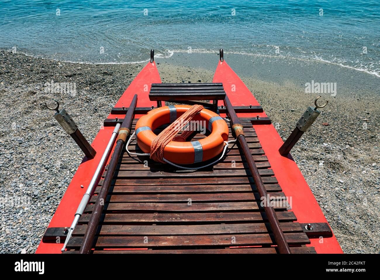 Detail of a typical Italian baywatch boat Stock Photo - Alamy